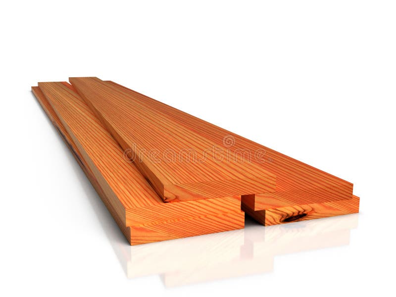 Stack of Wooden Boards on White Floor, Isolated. Stock Illustration ...