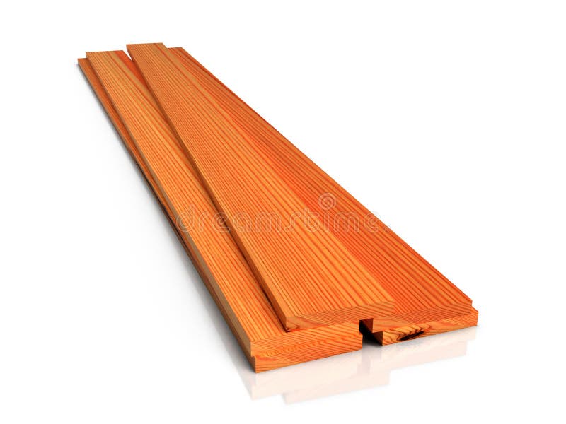 Stack of Wooden Boards on White Floor, Isolated. Stock Illustration ...