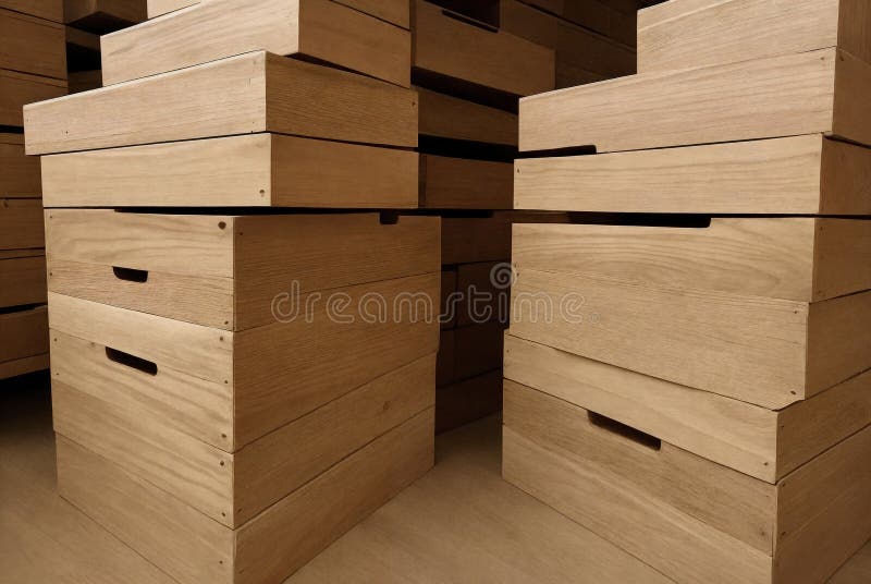 A Stack of Wooden Boxes. Generative AI Stock Illustration ...