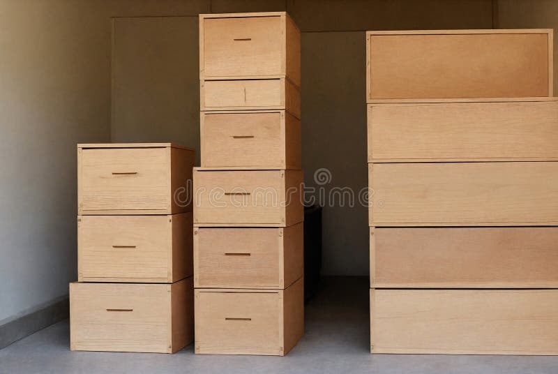A Stack of Wooden Boxes. Generative AI Stock Illustration ...