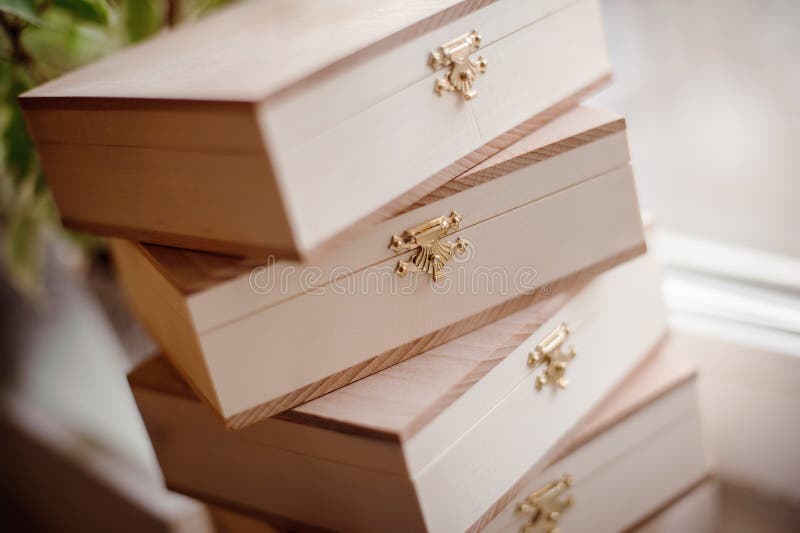 Stack of wooden boxes stock photo. Image of decoration - 70790520