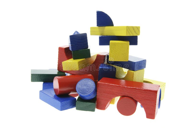 Stack of Wooden Building Blocks Stock Photo - Image of object ...