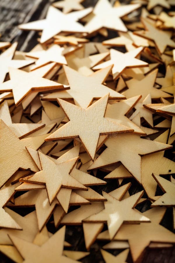 Stack of Wooden Carved Stars Stock Photo - Image of carving, wood: 71294454