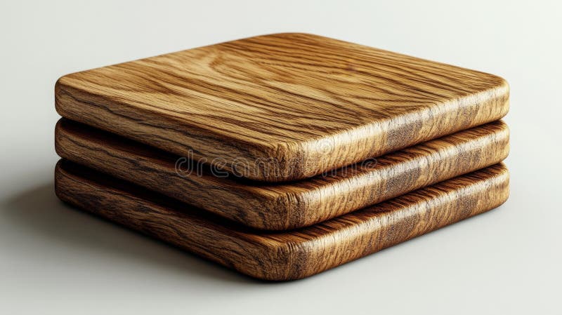 Stack of Wooden Coasters Generative AI Stock Illustration ...