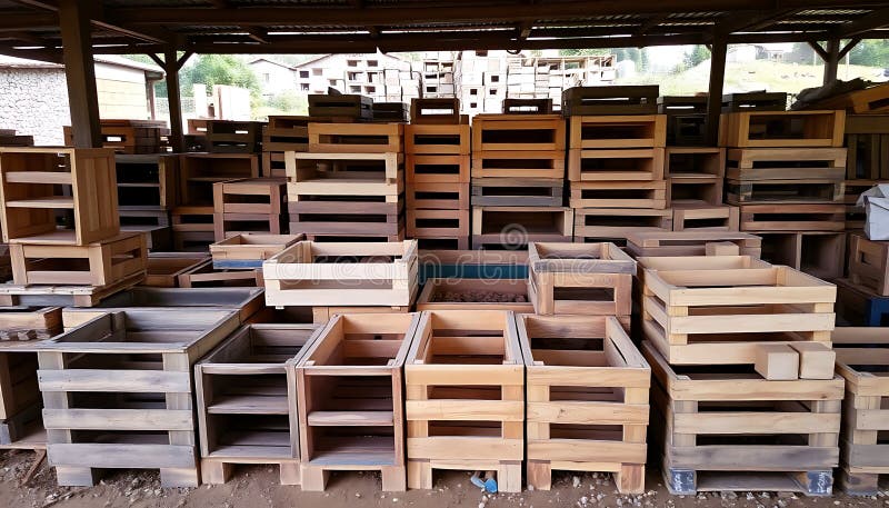 Stack of Wooden Crates, Storage Solutions, Rustic Container Display ...