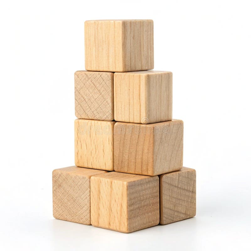 Stack of Wooden Cubes Isolated on Transparent Background Stock ...