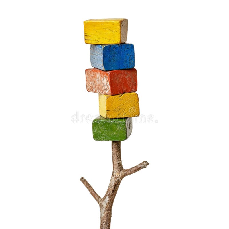 Stack of Wooden Cubes on Transparent Background - Ai Generated Stock ...