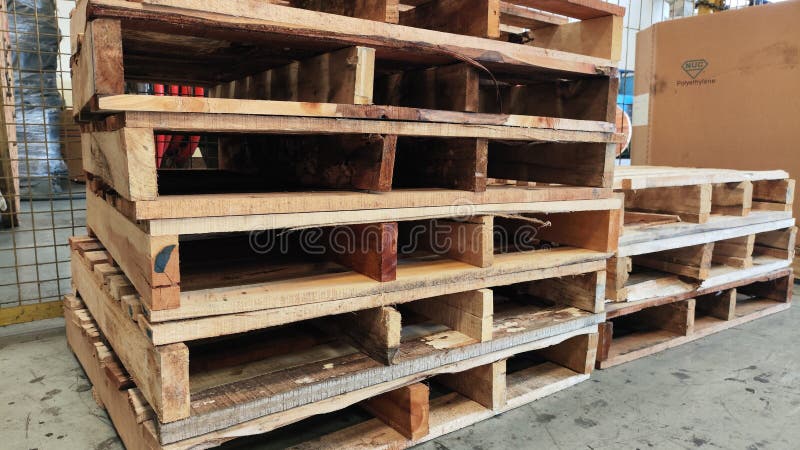Stack of Wooden Pallet for Pallets. Storage of Wooden Pallets Stock ...