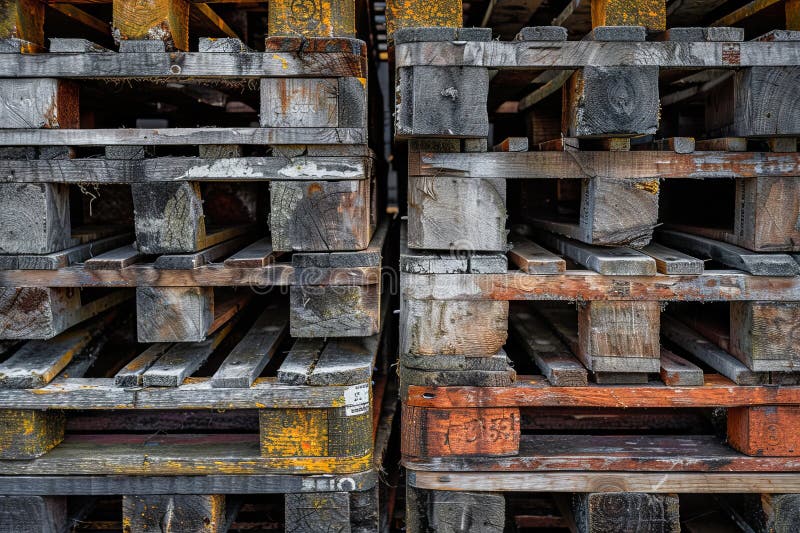 A stack of wooden pallets stock photo. Image of wooden - 313565194
