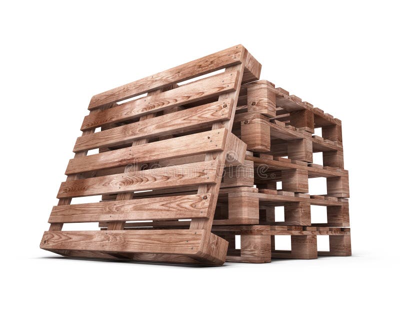 Stack of Wooden Pallets Close-up Stock Illustration - Illustration of ...