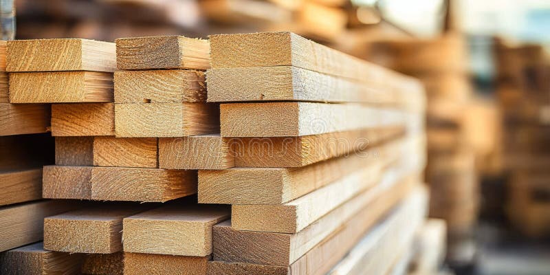 Stack of Wooden Planks Found in Lumberyard Essential Construction ...