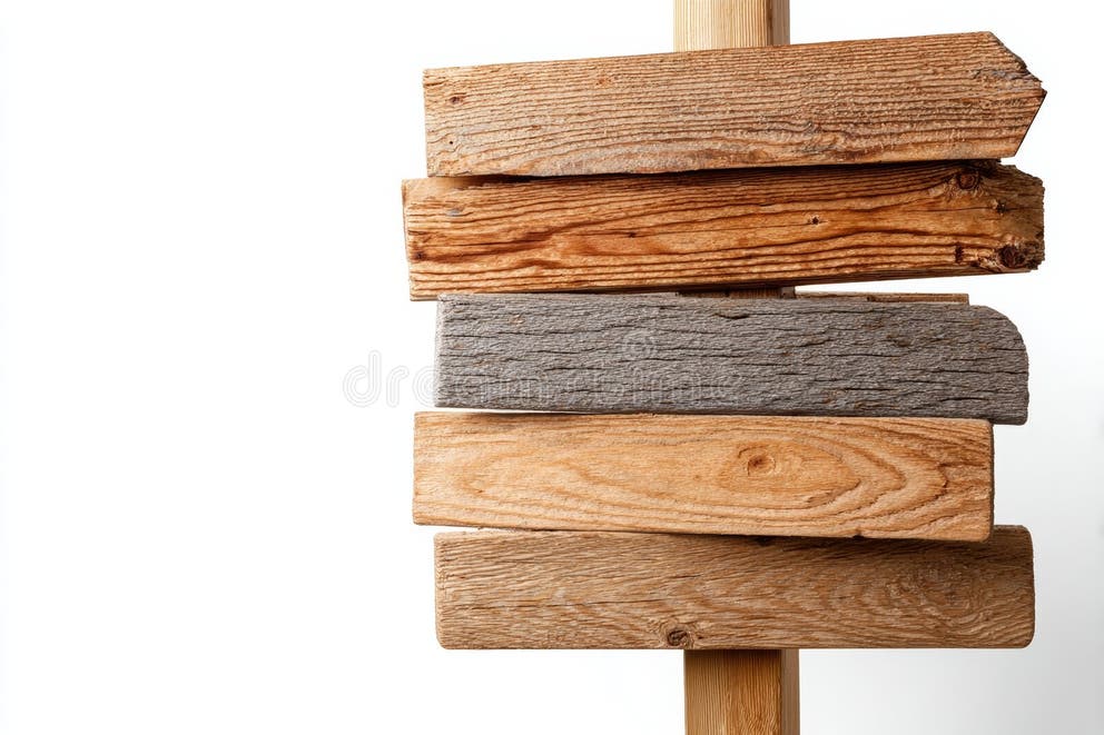 A Stack of Wooden Signs on a Wooden Pole Stock Image - Image of manner ...