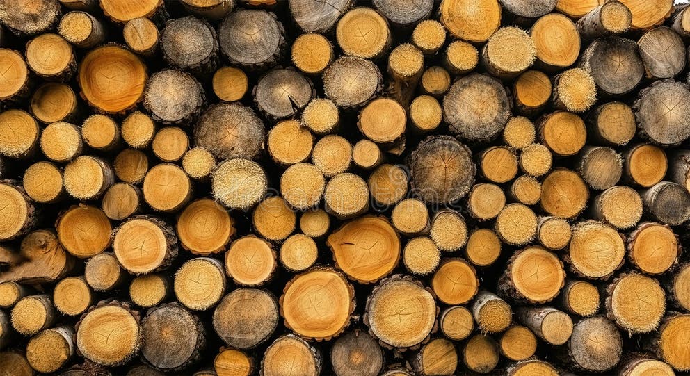 Stack of Wooden Stumps in Cross Section Texture Background Banner ...