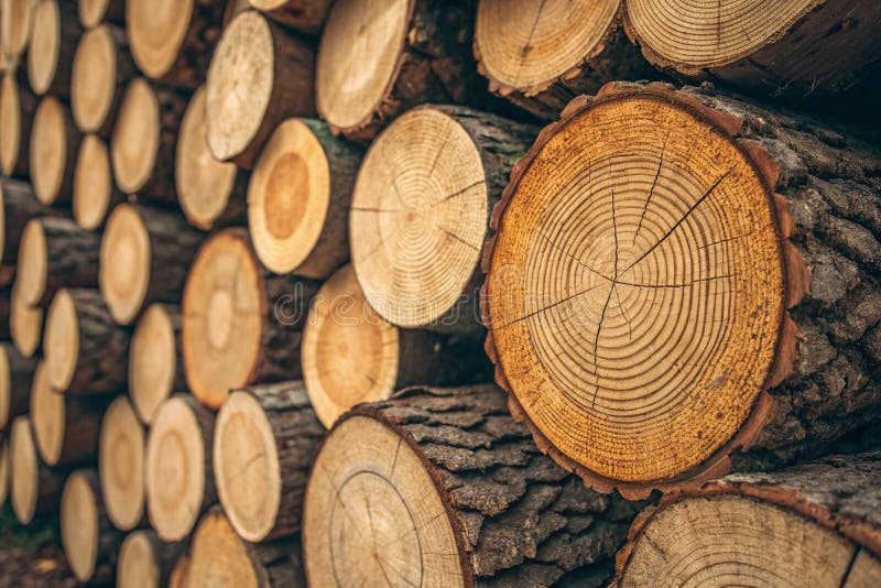 Stack of Wooden Stumps Slices in Cross Section Texture Background ...
