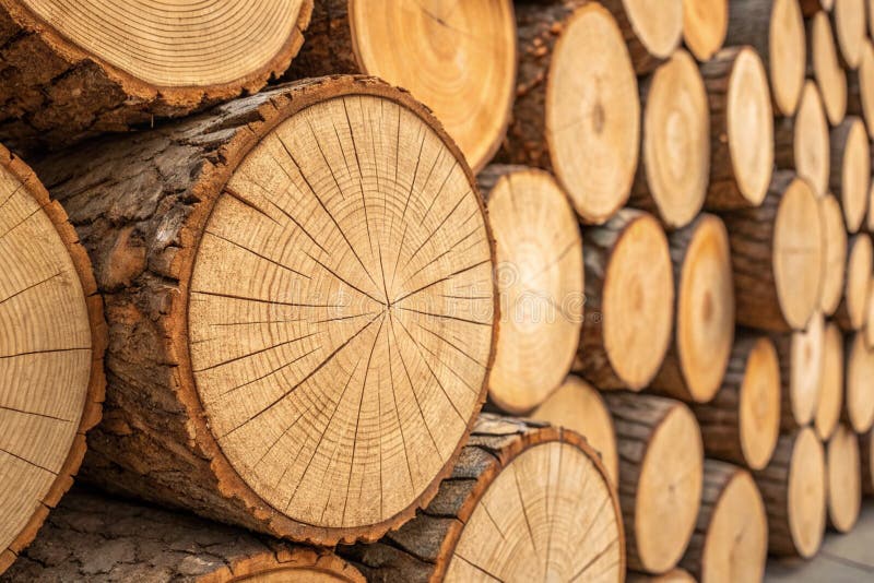 Stack of Wooden Stumps Slices in Cross Section Texture Background ...