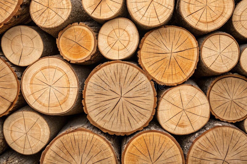 Stack of Wooden Stumps Slices in Cross Section Texture Background ...