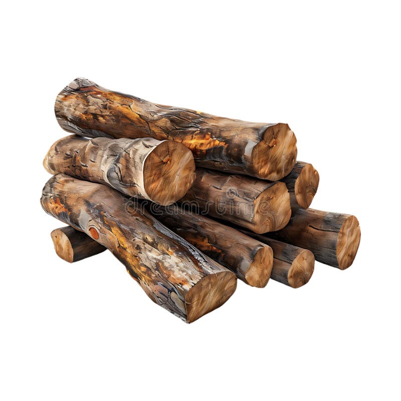 Stack of Wooden Stumps on Transparent Background - Ai Generated Stock ...