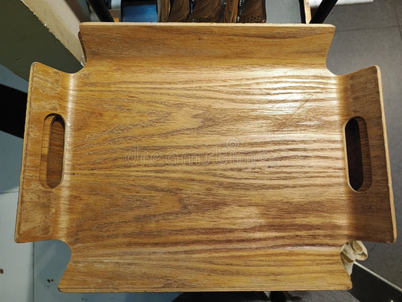 Stack of Wooden Tray in a Booth Stock Photo - Image of wood, food ...