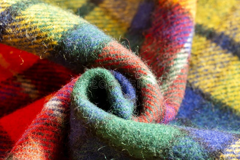 Stack of Woolen Checked Cloth, Autumn and Winter Concept Stock Image ...