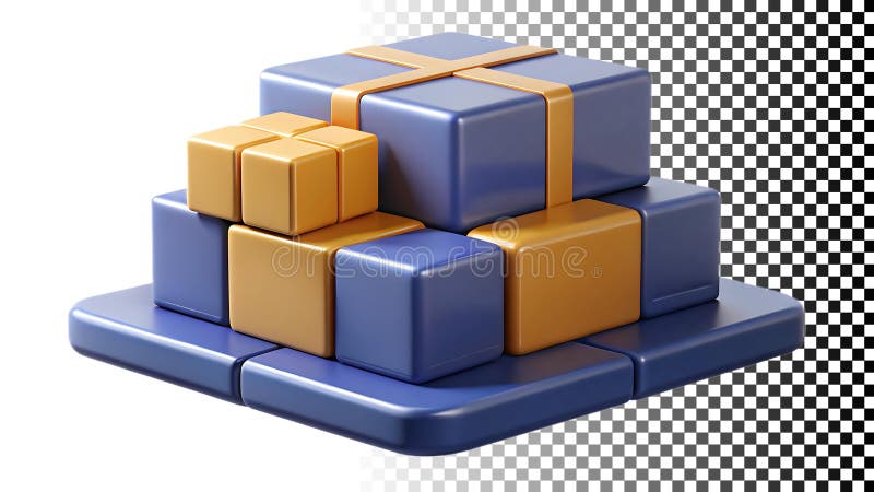 Stack of Wrapped Boxes or Parcels, Representing Delivery or Products ...