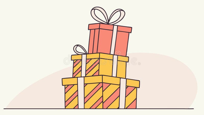 Stack of Wrapped Gifts, Symbolizing Celebrations and Presents, Vector ...