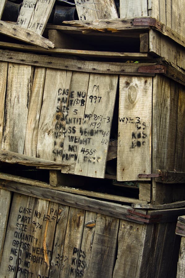 Stack of Wrecked Shipping Crates Stock Image - Image of lading, falling ...