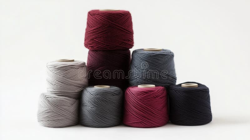 A Stack of Yarn with Different Colors and Textures Stock Illustration ...