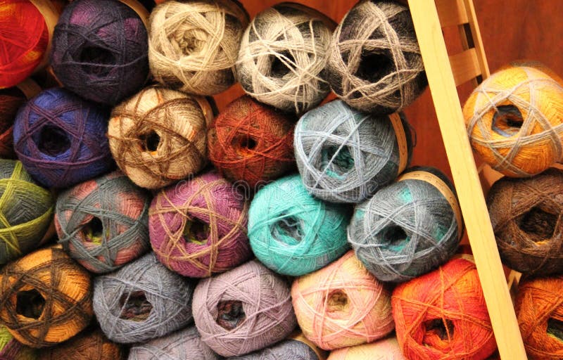 Stack of Yarn Skeins stock image. Image of bamboo, craft - 26229401