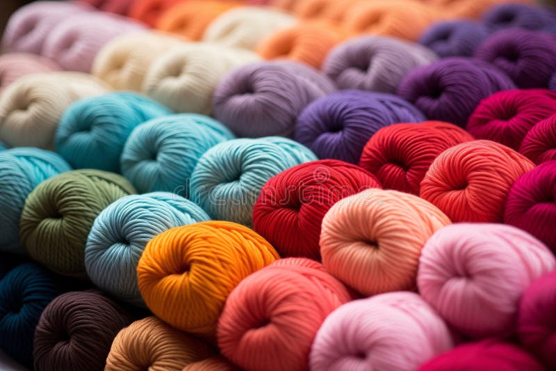 Stack of yarn skeins stock illustration. Illustration of shop - 310844473