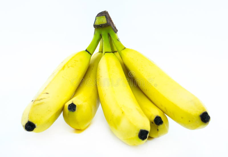 Stack of Yellow Bananas on a White Background - Front View Stock Image ...