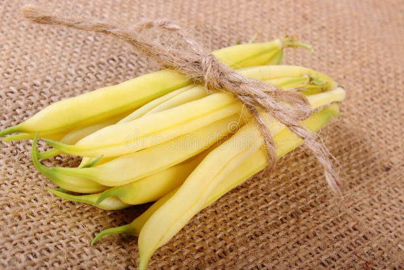Stack of Yellow Beans on Jute Canvas, Healthy Food Stock Photo - Image ...