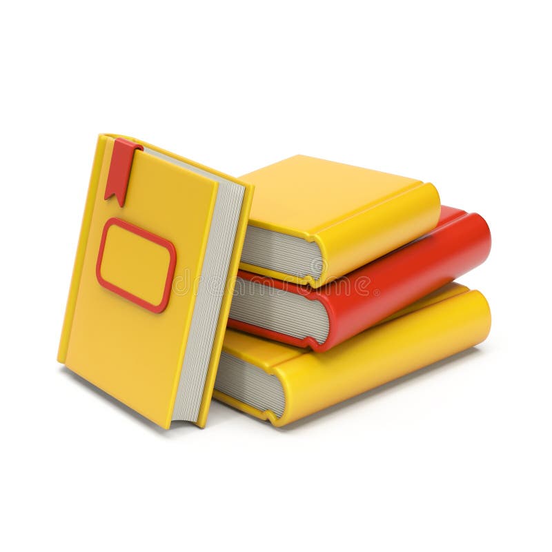 Stack of yellow books 3D stock illustration. Illustration of educate ...