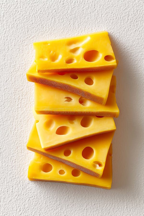 Stack of Yellow Cheese Slices Aligned in a Clean Minimalist Style ...