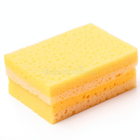 Stack of Yellow Cleaning Sponges on White Background Stock Illustration ...