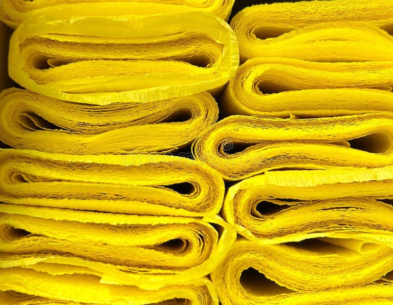 Stack of Yellow Crepe Paper Rolls Stock Illustration - Illustration of ...