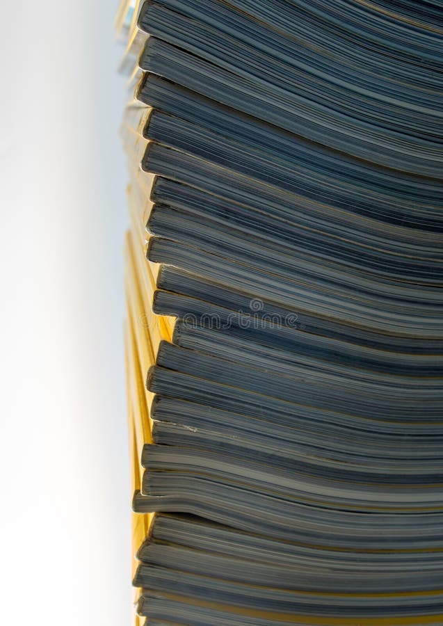 Stack of Yellow Monthly Magazine Stock Photo - Image of background ...