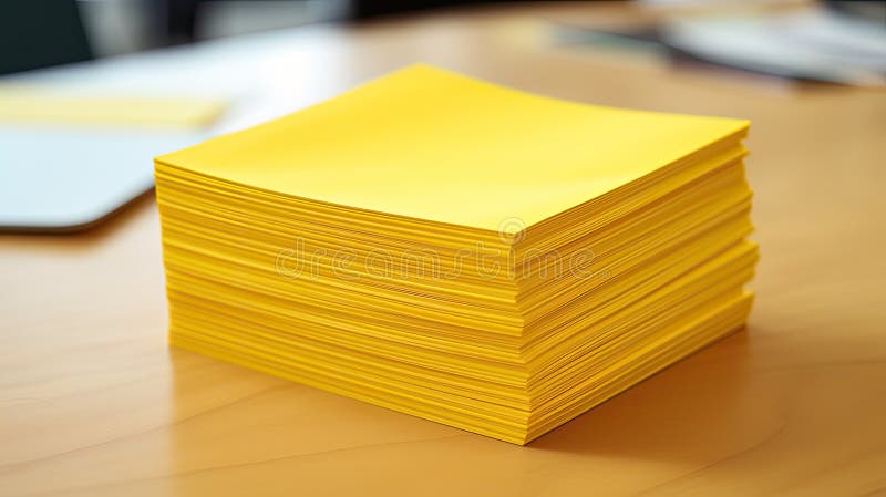 Stack yellow notepad stock illustration. Illustration of memo - 324920839