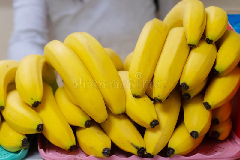 A Stack of Yellow Ripe Bananas Stock Image - Image of single, eating ...