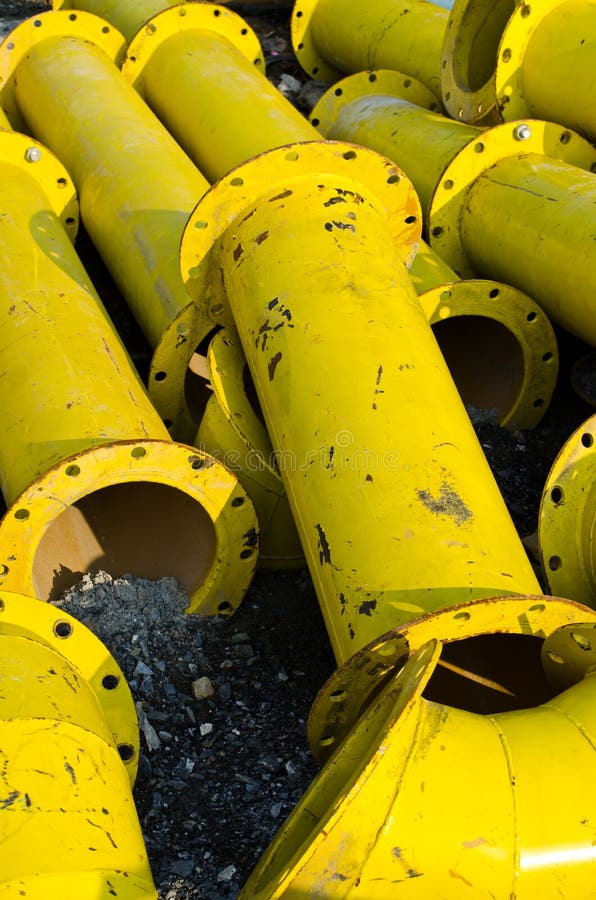 Yellow Drainage Piping stock image. Image of lines, pipe - 2258661