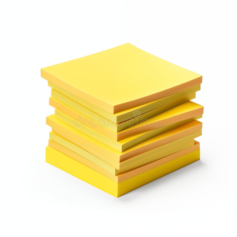 Stack of Yellow Sticky Notes Arranged Neatly on a White Background ...