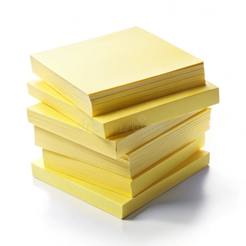 Stack of Yellow Sticky Notes Isolated Stock Illustration - Illustration ...
