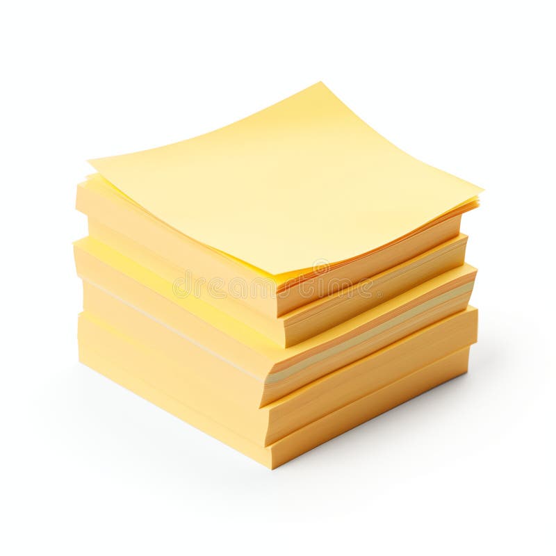 Stack of Yellow Sticky Notes on White Background Stock Illustration ...