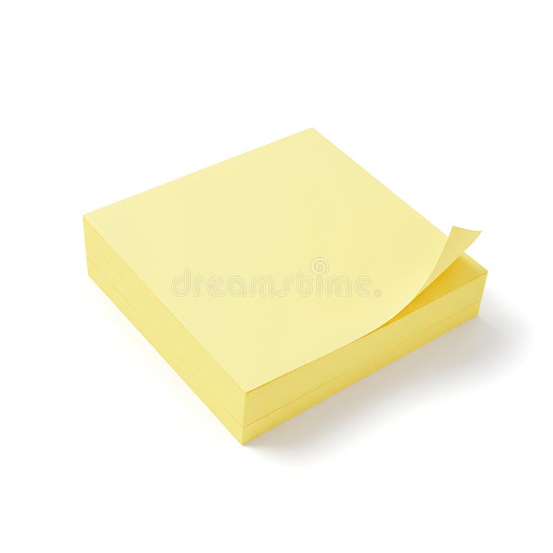 Stack of Yellow Sticky Notes on White Background for Office Use Stock ...