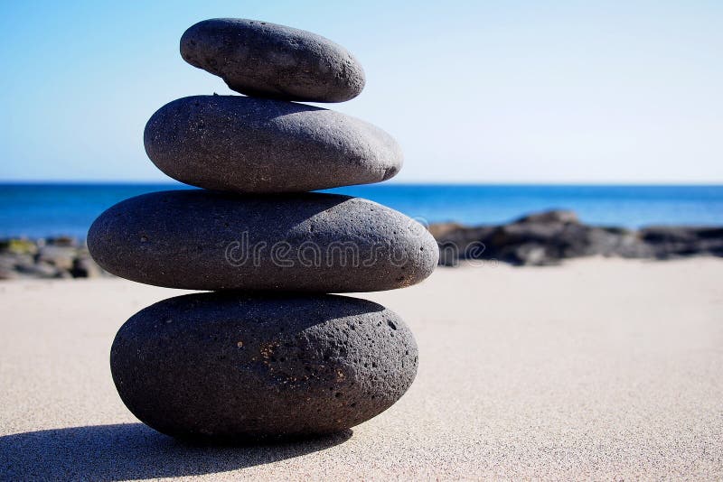 Zen Balanced Stones Stack in Lake Balance Peace Silence Concept Stock ...