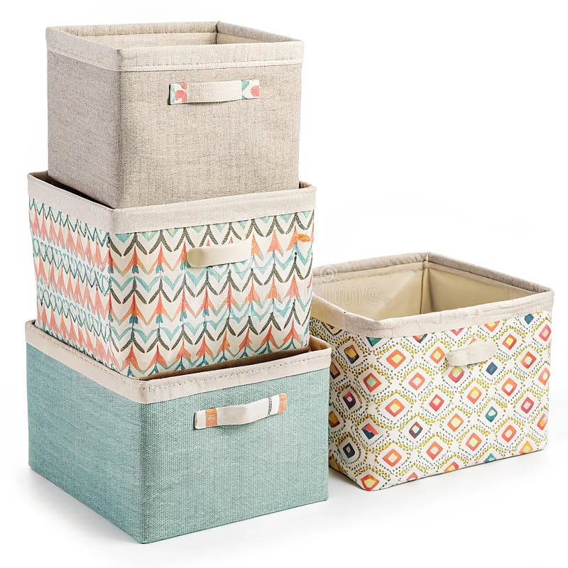 Stackable Fabric Storage Bins Stock Illustrations – 8 Stackable Fabric ...