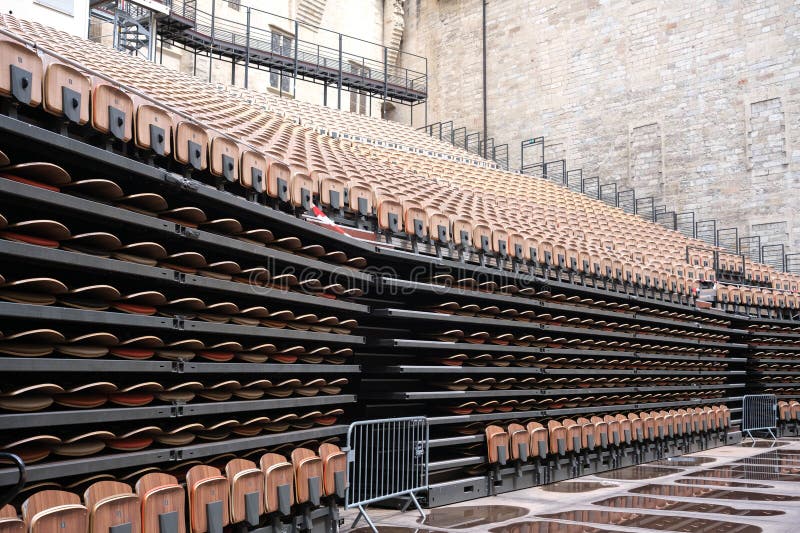 Stackable Grandstand Seating at an Outdoor Venue Stock Photo - Image of ...