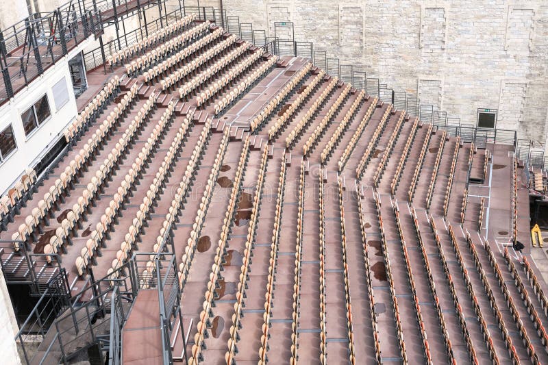 Stackable Grandstand Seating at an Outdoor Venue Stock Photo - Image of ...
