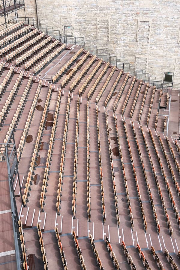 Stackable Grandstand Seating at an Outdoor Venue Stock Photo - Image of ...