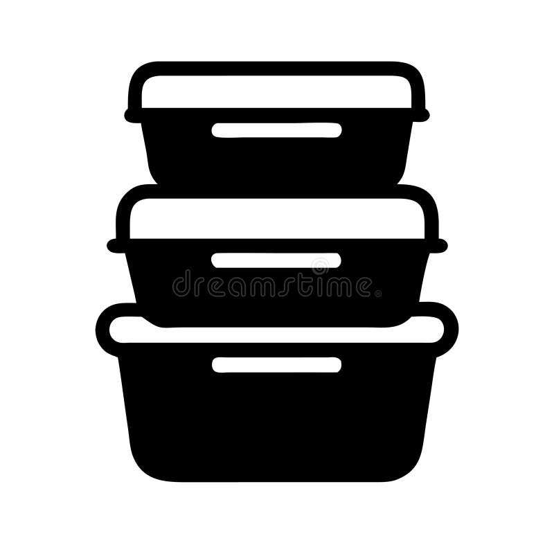 Stackable Plastic Food Storage Containers Vector Illustration Stock ...
