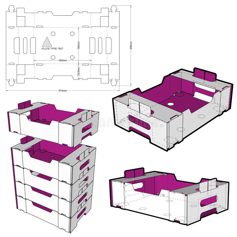 Stackable Retail Double Edge Box Internal Measurement 29.3x 18.4+ 7.95 ...